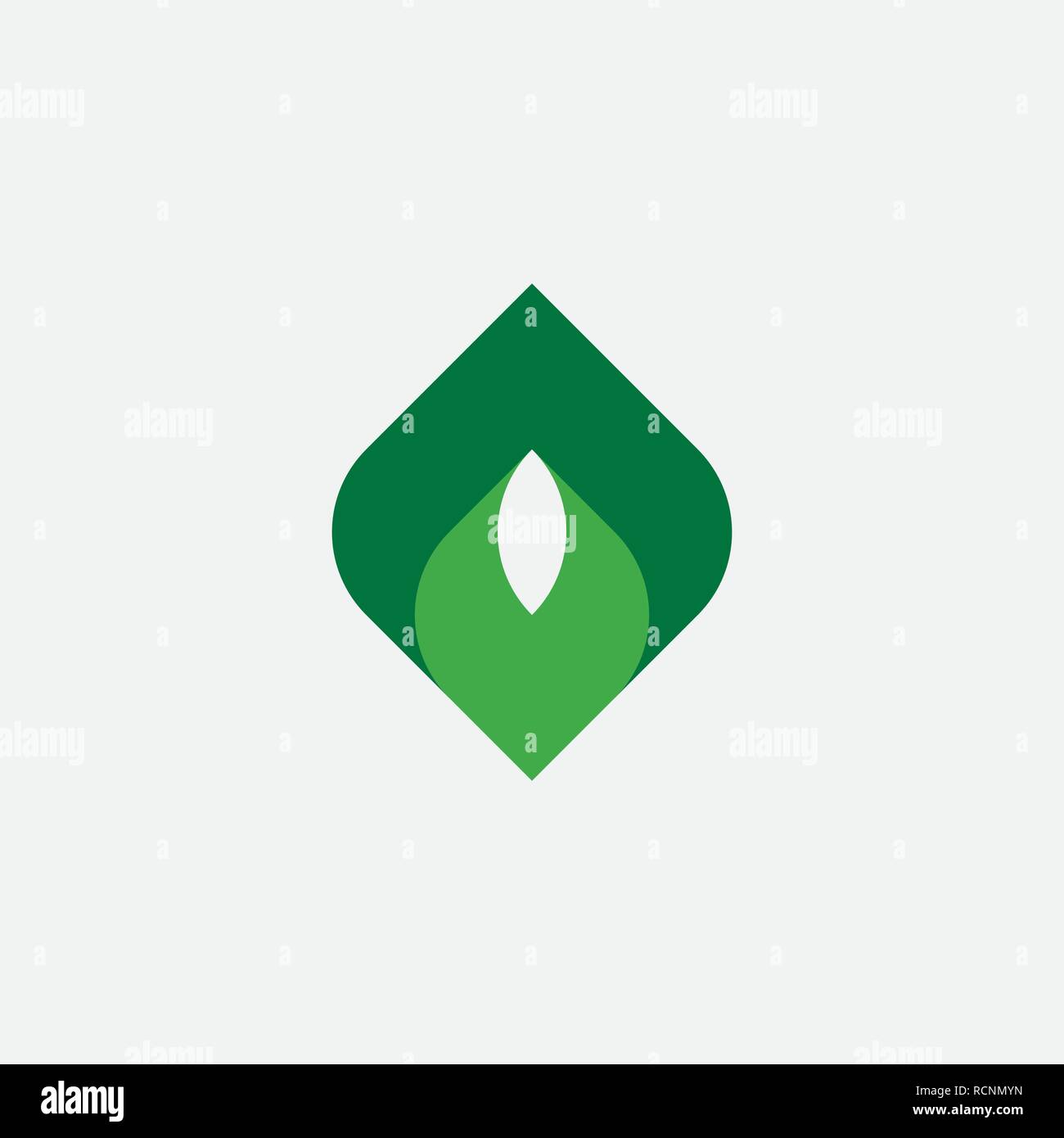 geometric leaf letter o green logo vector Stock Vector Image & Art - Alamy