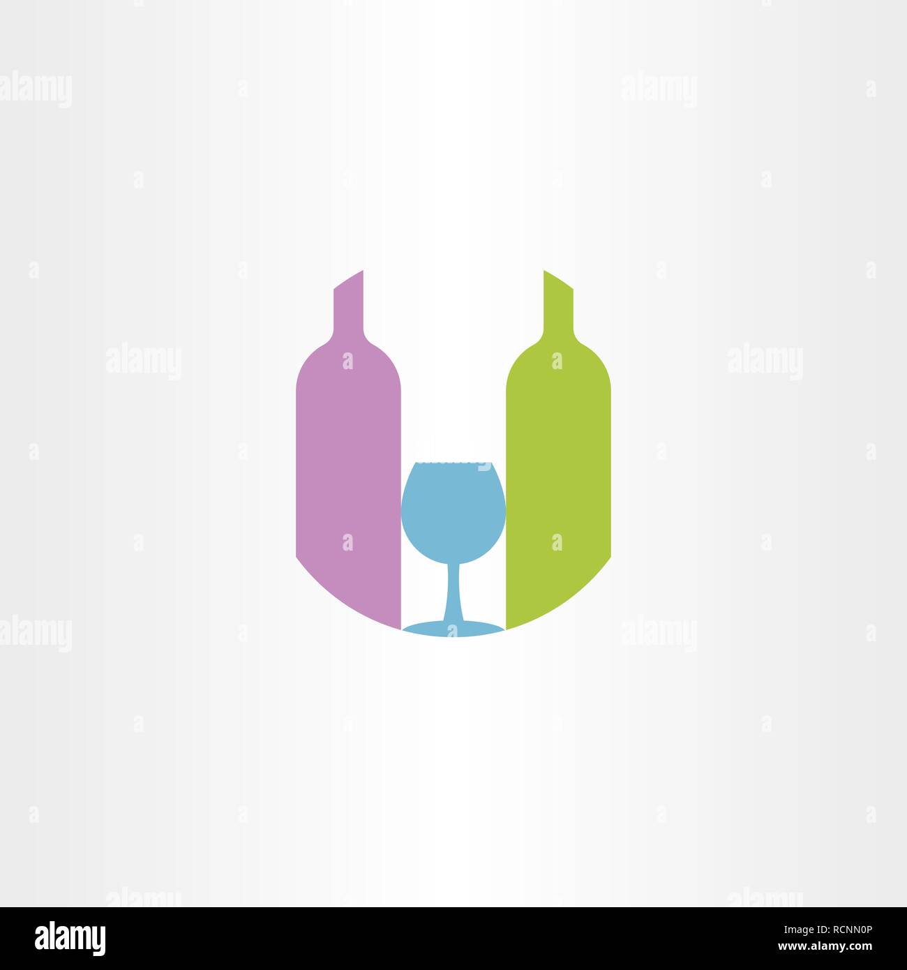 glass and wine bottle symbol logo sign vector Stock Vector Image & Art ...