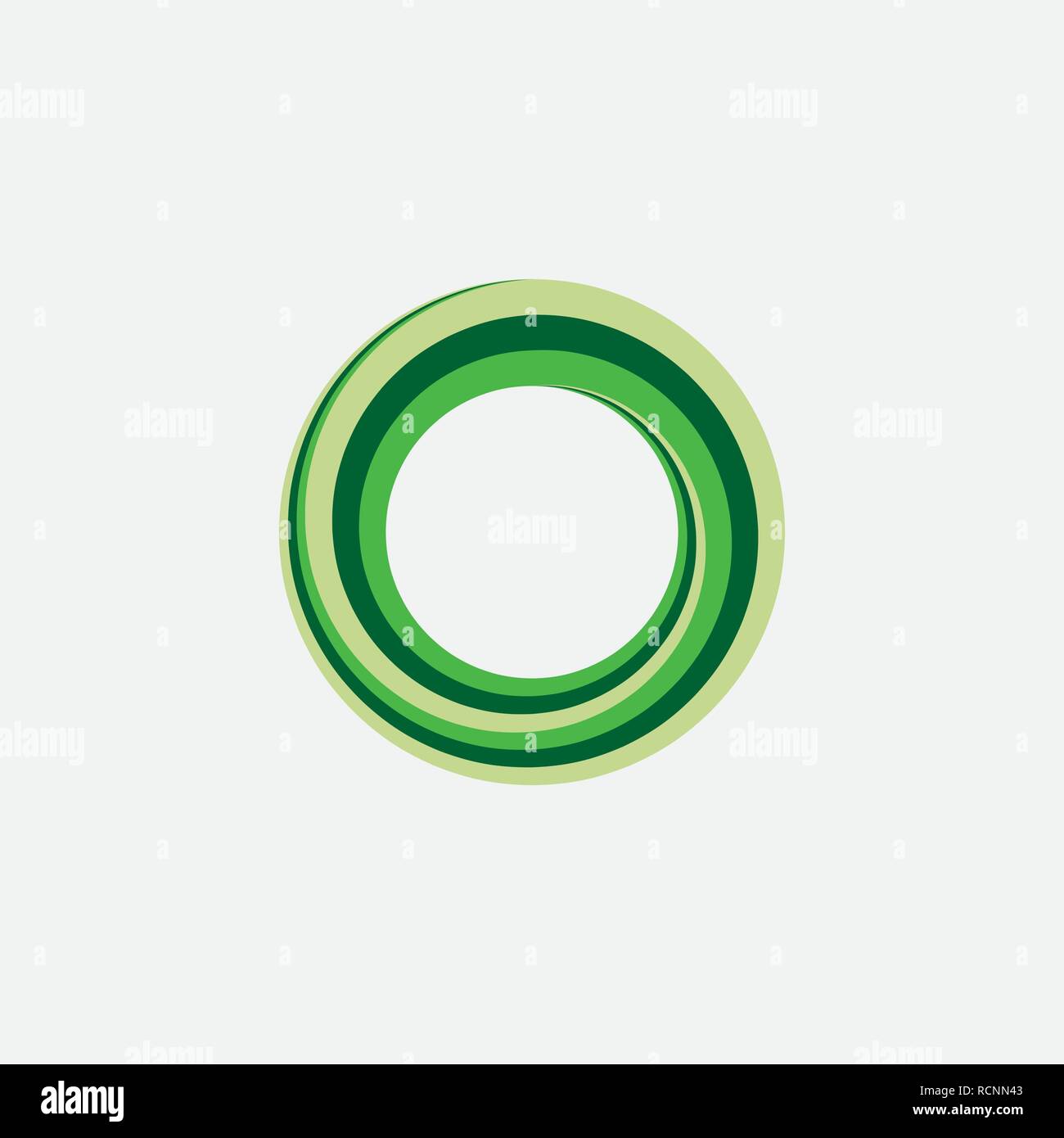 green circle looped spiral icon logo abstract background element Stock ...