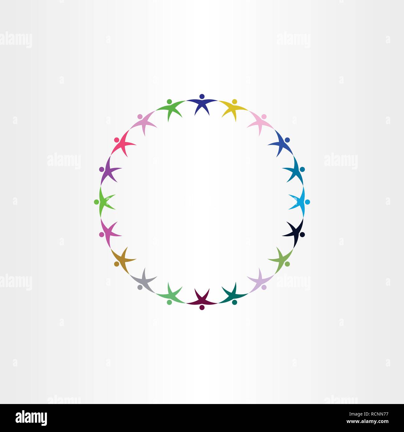 group of people holding hands circle symbol sign vector Stock Vector ...