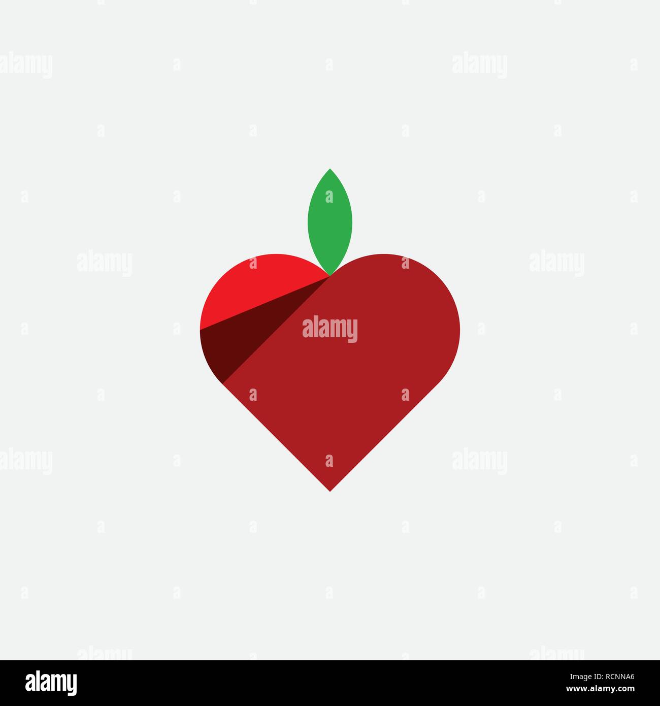 heart shape apple logo icon symbol Stock Vector Image & Art - Alamy