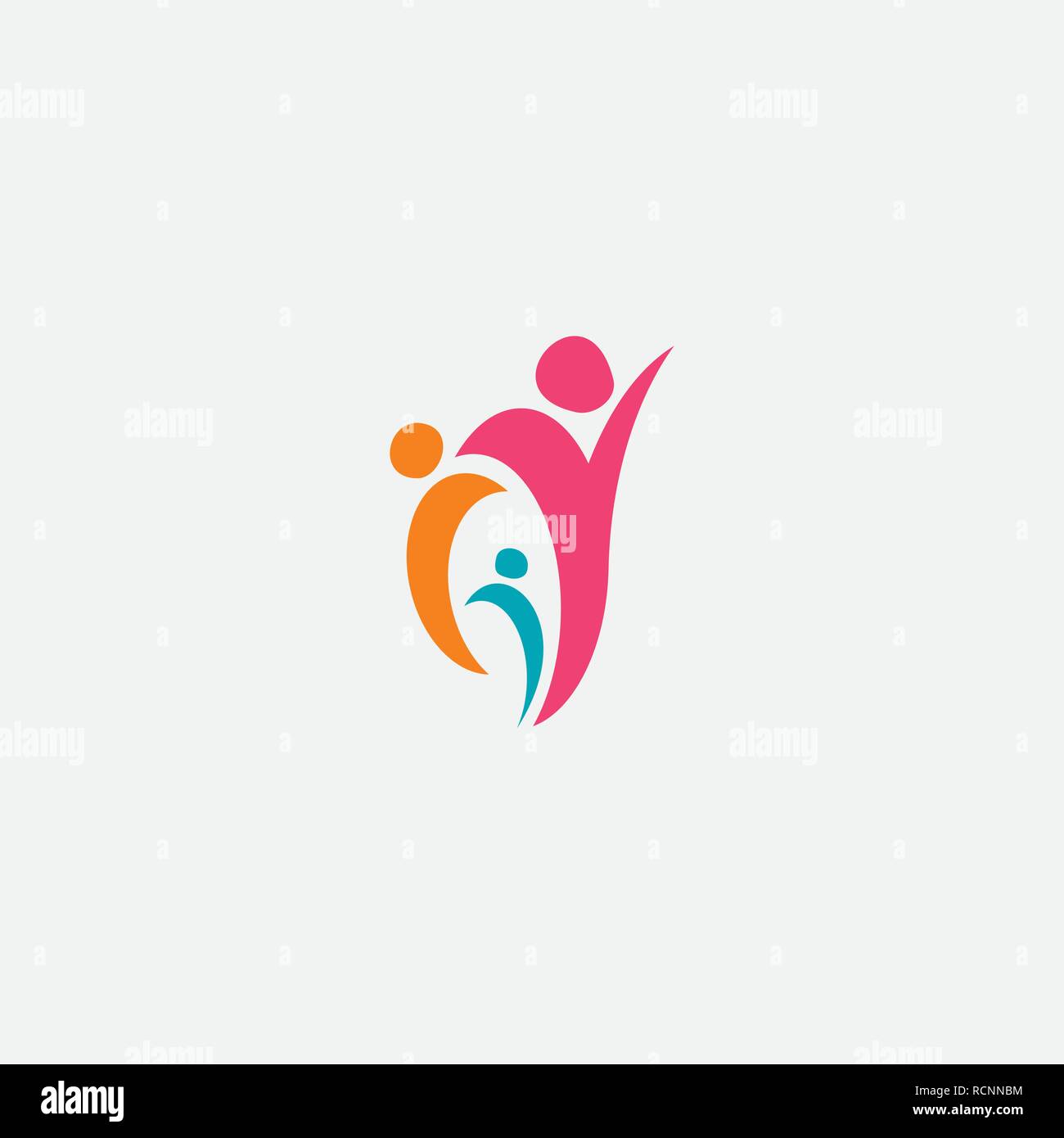 kindergarten symbol children care logo vector icon Stock Vector Image ...