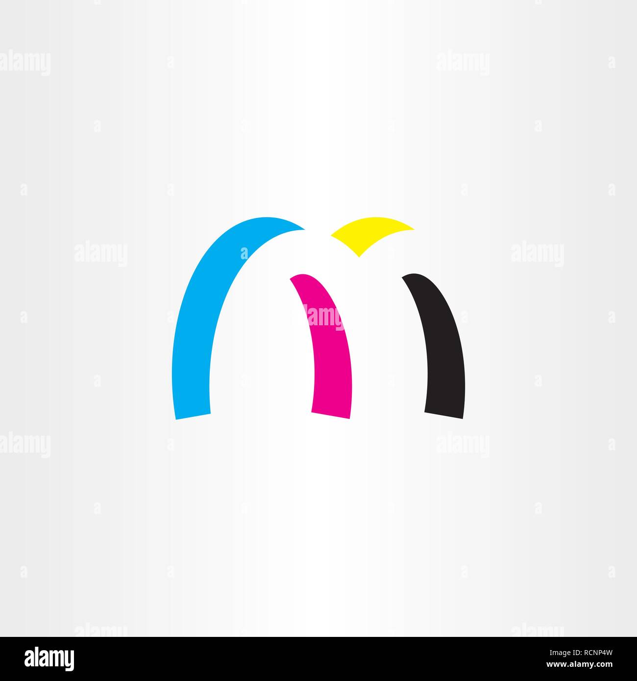 logo letter m cmyk printing sign icon vector design Stock Vector Image ...