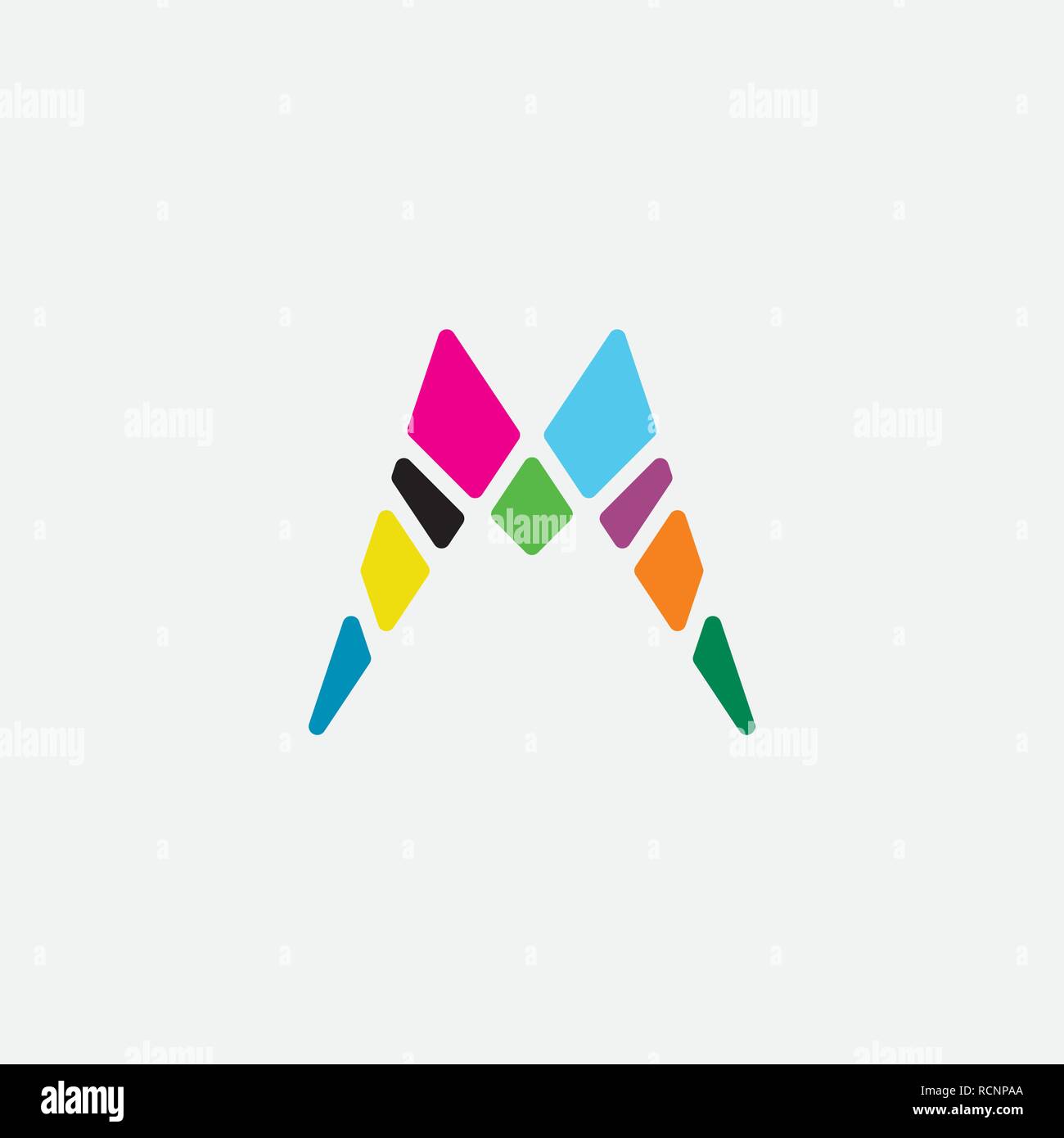 m logo letter sign colorful mosaic symbol design Stock Vector Image ...