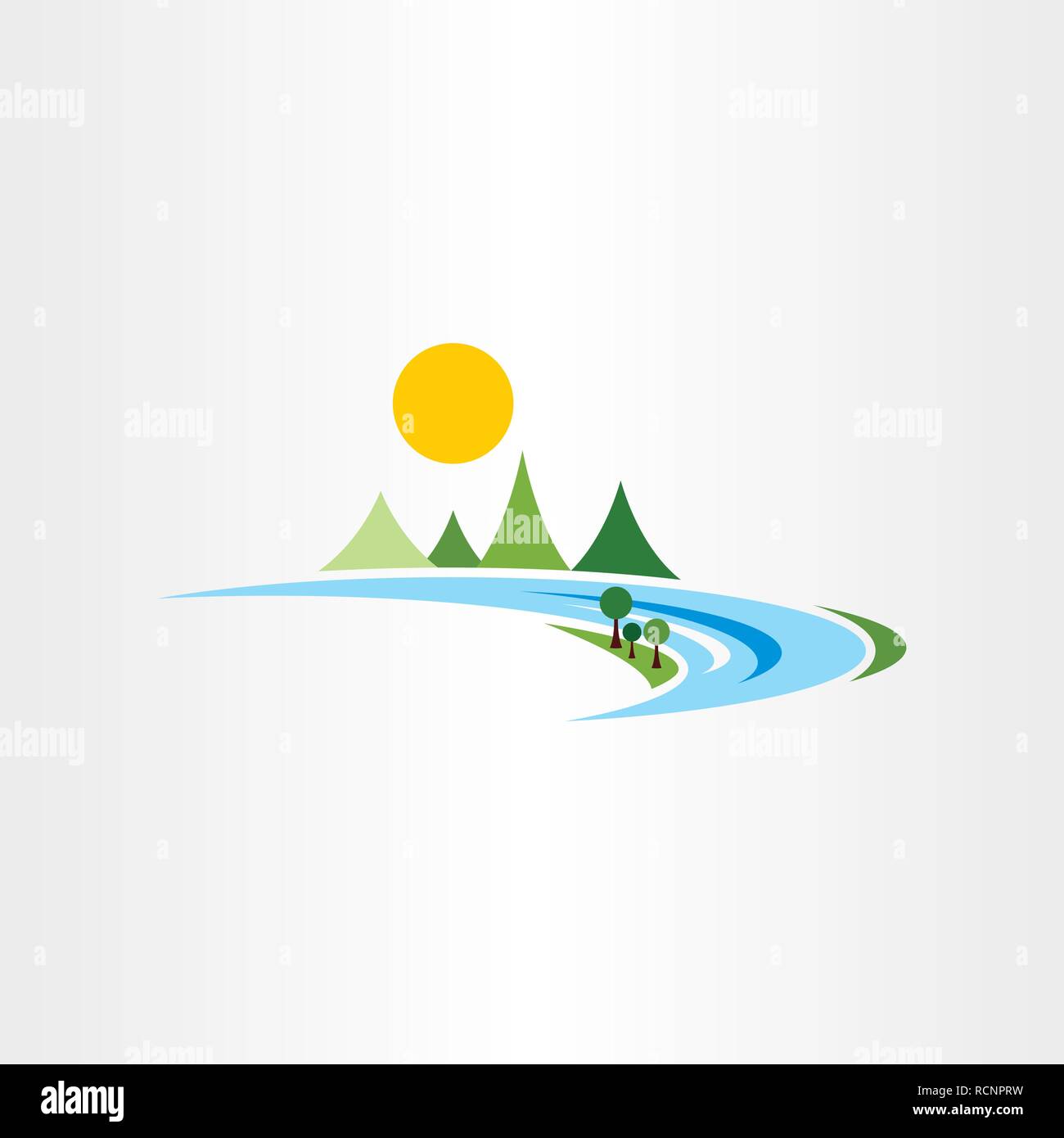 river and mountains logo icon landscape vector symbol Stock Vector ...