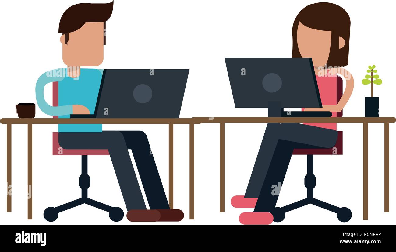 Working with computer avatar Stock Vector Image & Art - Alamy