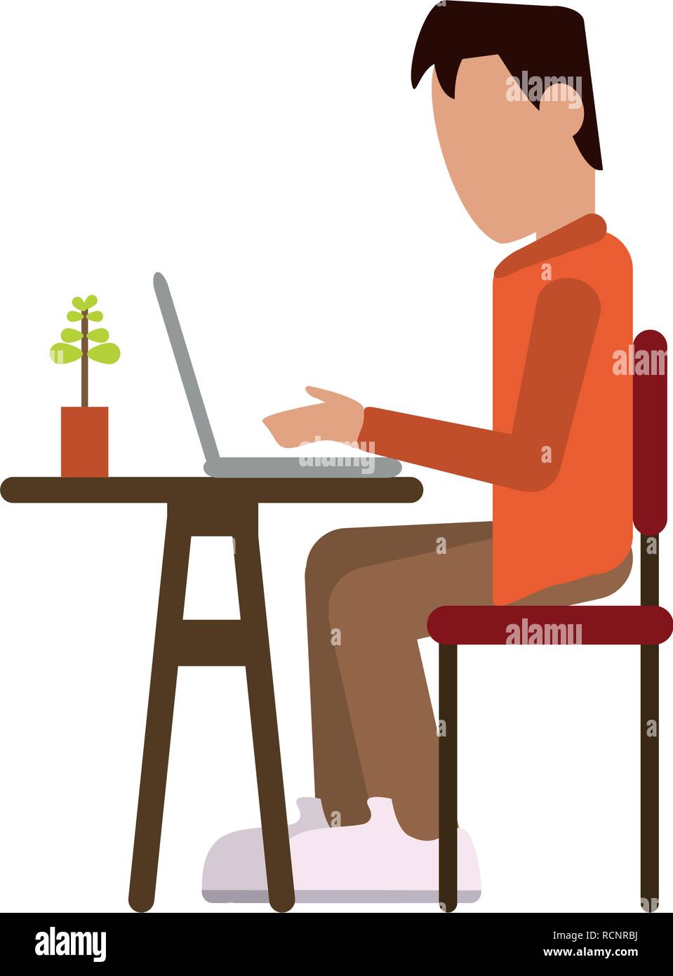 Working with computer avatar Stock Vector Image & Art - Alamy