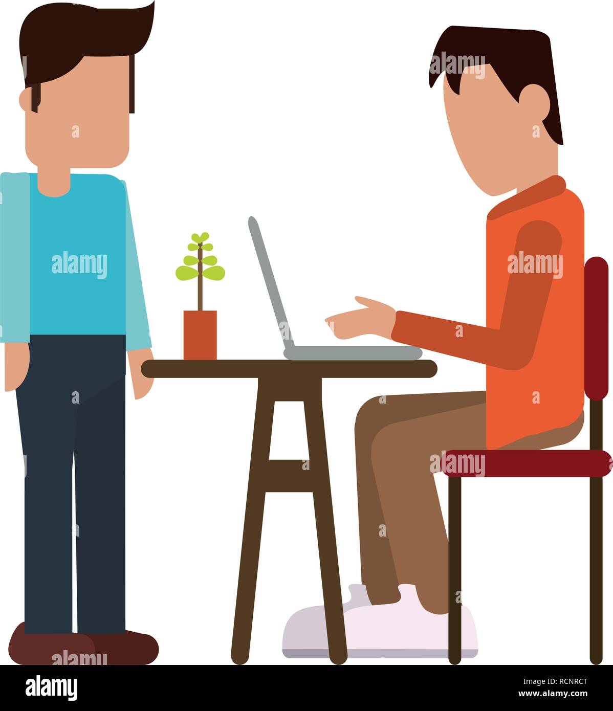 Working with computer avatar Stock Vector Image & Art - Alamy