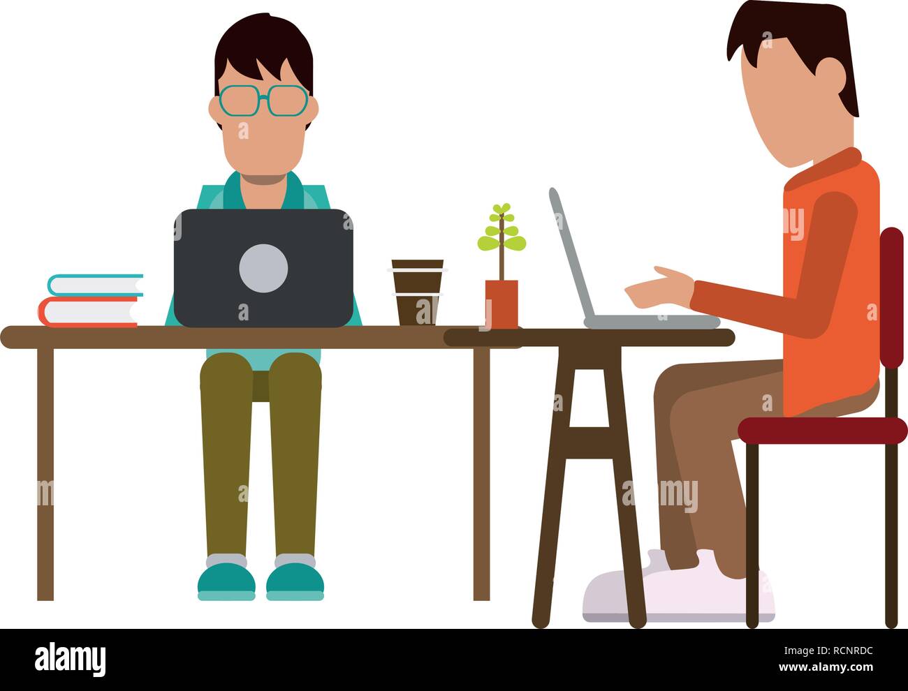 Working with computer avatar Stock Vector Image & Art - Alamy