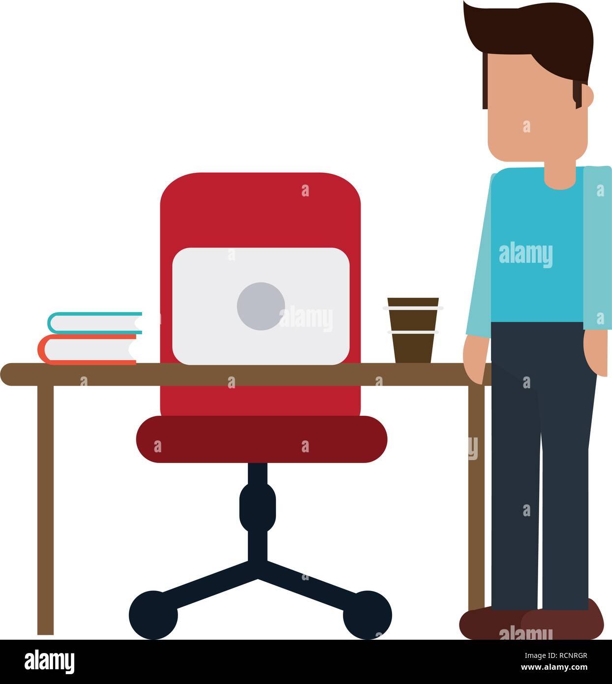 Working with computer avatar Stock Vector Image & Art - Alamy