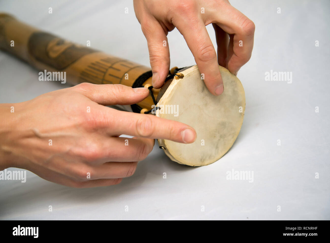 Tribal drum in the Philippines. Philippine long drum instrument ...