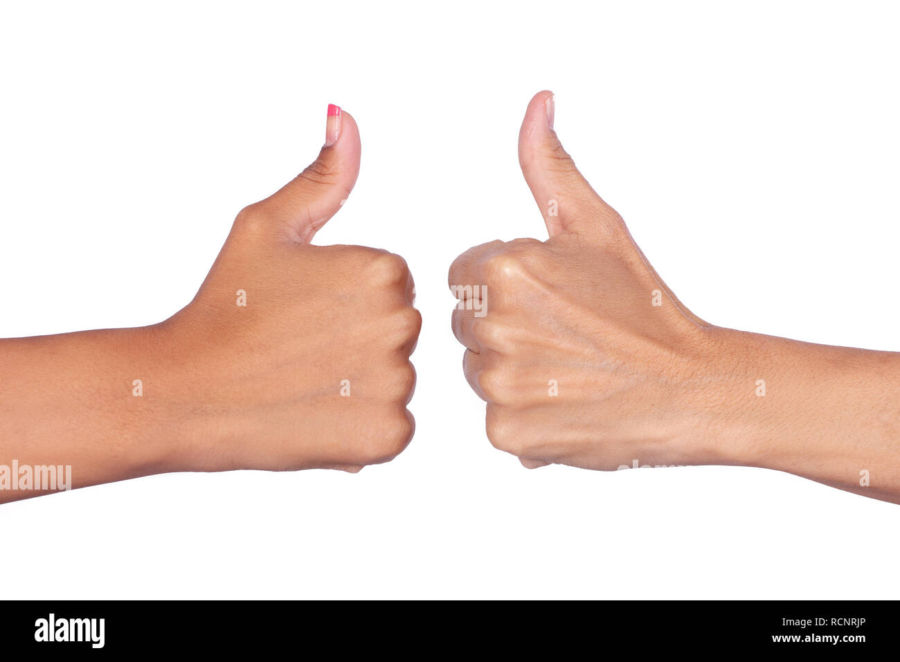Female hands pointing empty space hi-res stock photography and images ...