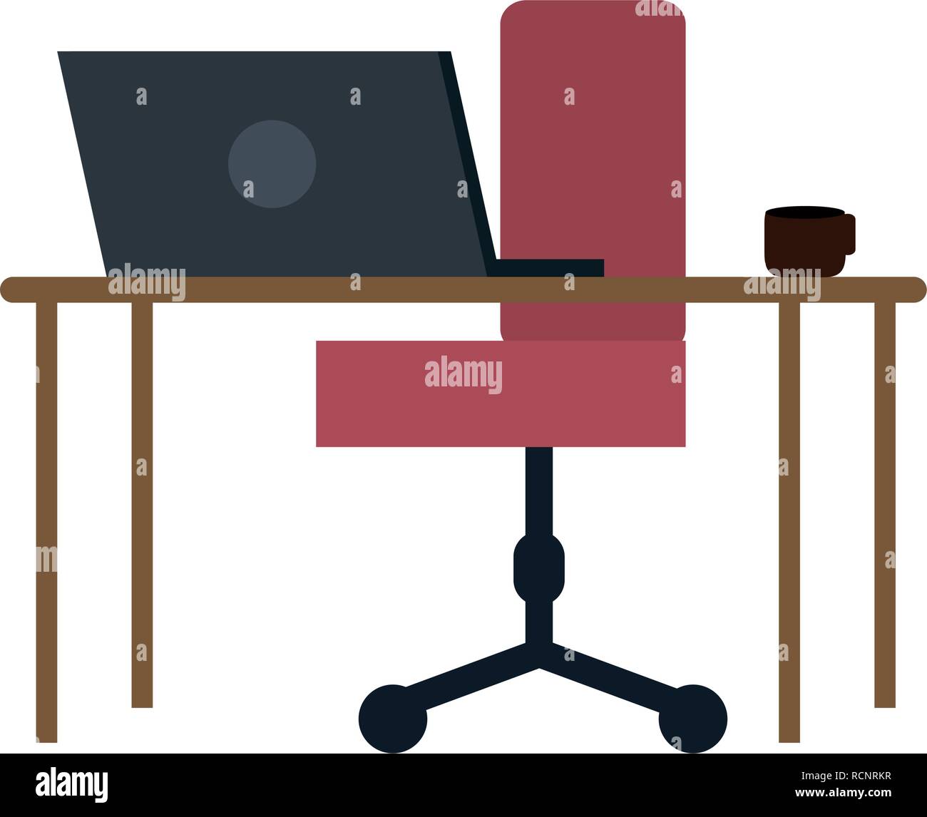 Office with computer Stock Vector Image & Art - Alamy