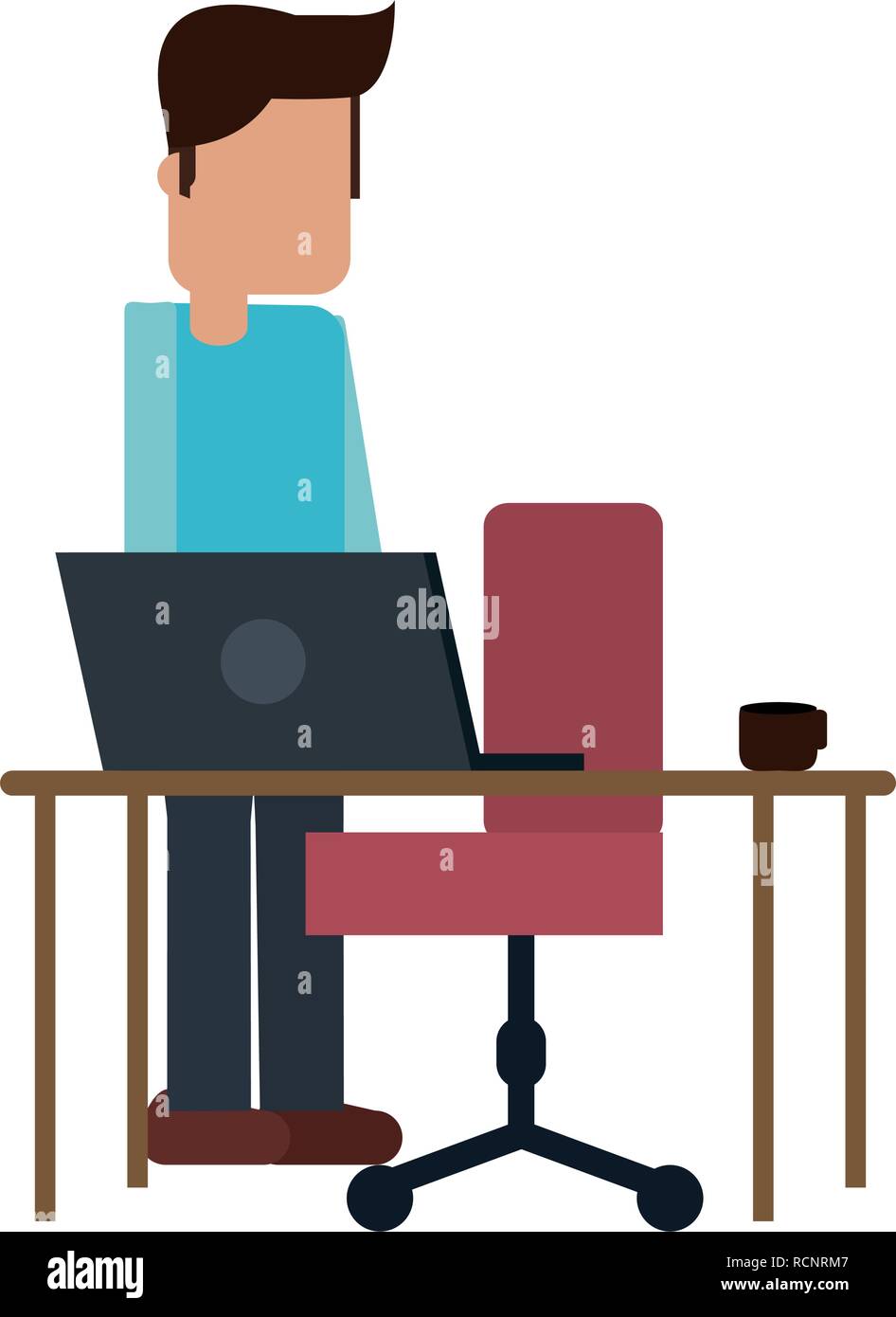 Working with computer avatar Stock Vector Image & Art - Alamy