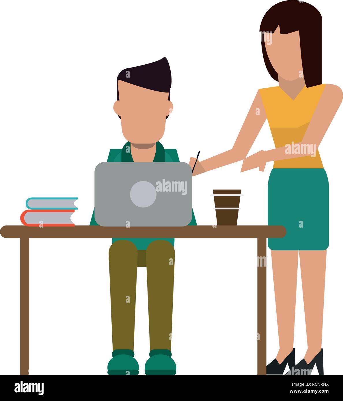 Working with computer avatar Stock Vector Image & Art - Alamy