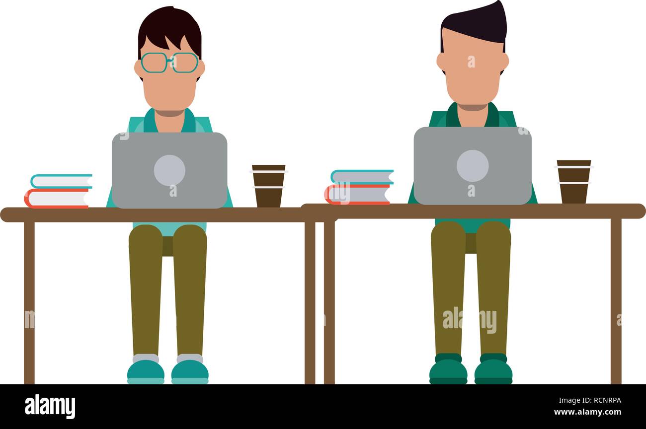 Working with computer avatar Stock Vector Image & Art - Alamy