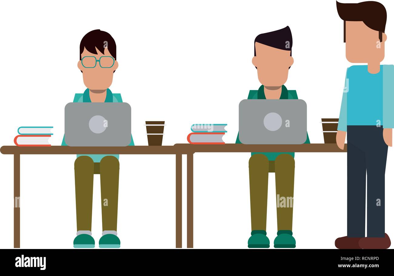 Working with computer avatar Stock Vector Image & Art - Alamy