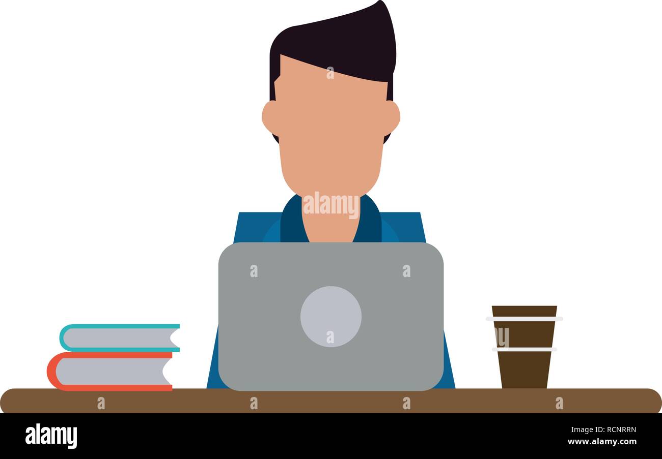 Working with computer avatar Stock Vector Image & Art - Alamy