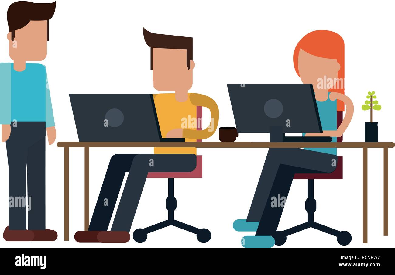 Working with computer avatar Stock Vector Image & Art - Alamy