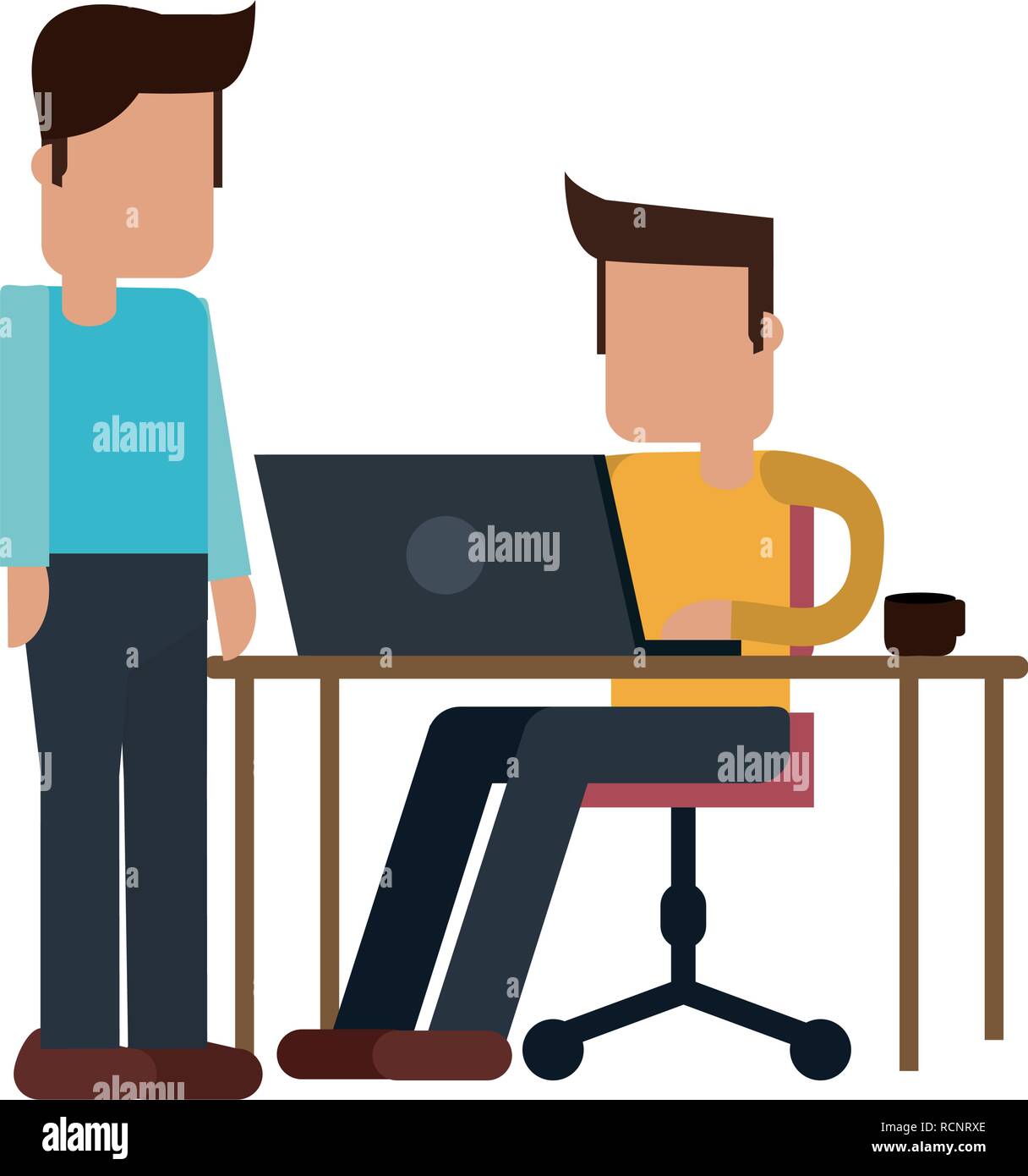 Working with computer avatar Stock Vector Image & Art - Alamy
