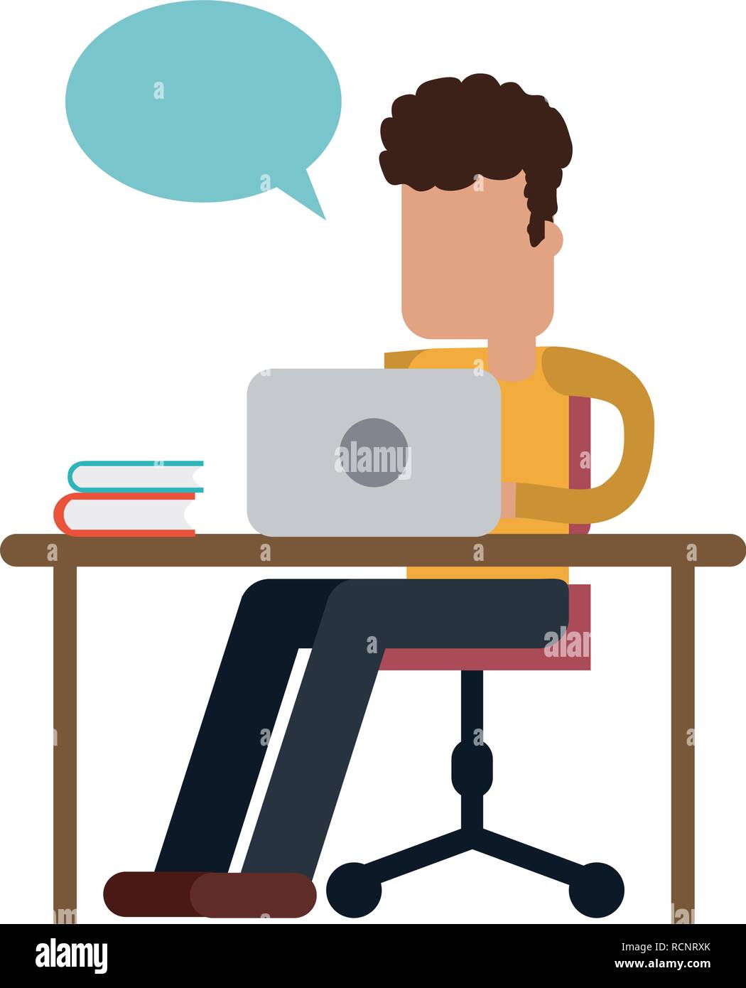 Working with computer avatar Stock Vector Image & Art - Alamy