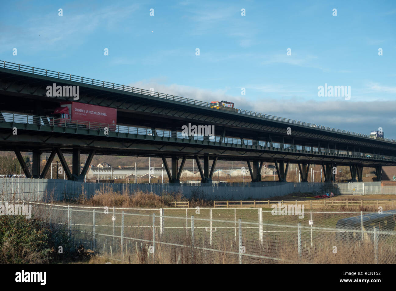 Tinsley Viaduct, a two tier road bridge at Tinsley, Sheffield Stock ...