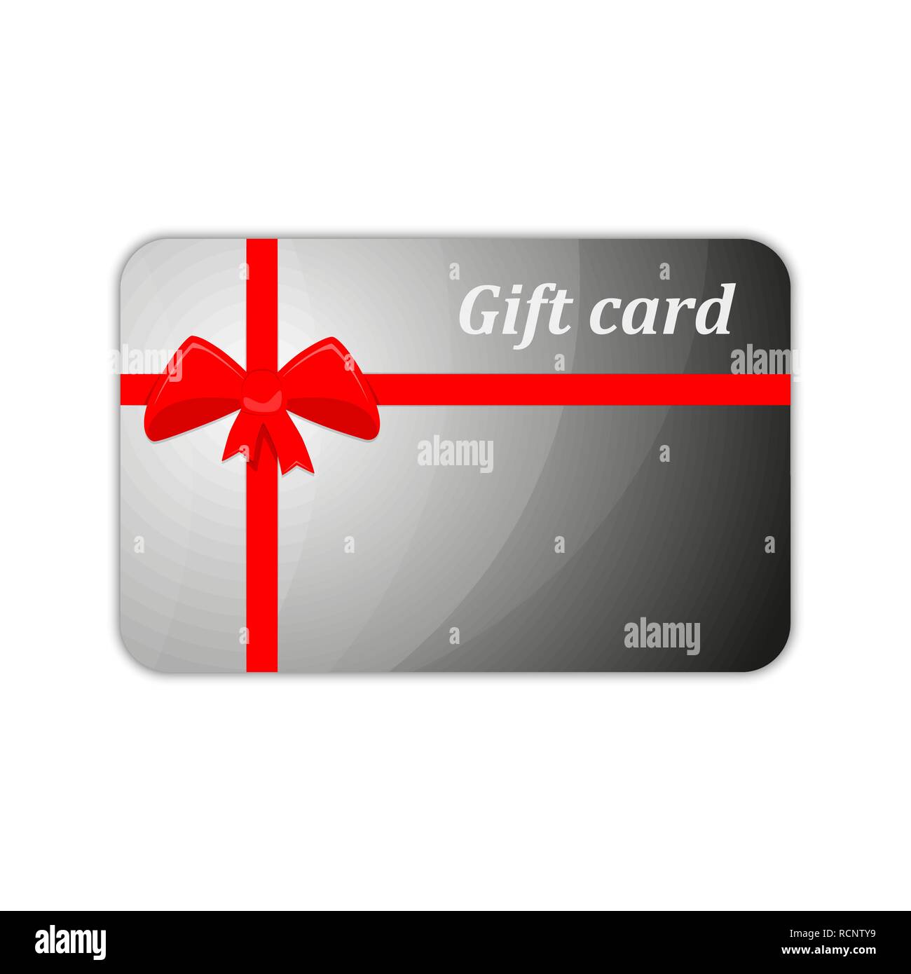 Gift card with red bow and ribbons. Vector illustration. Gift card ...