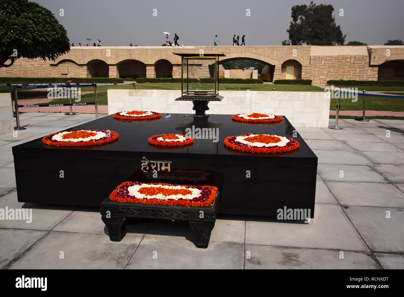 Raj Ghat cremation site of Mahatma Gandhi Stock Photo - Alamy