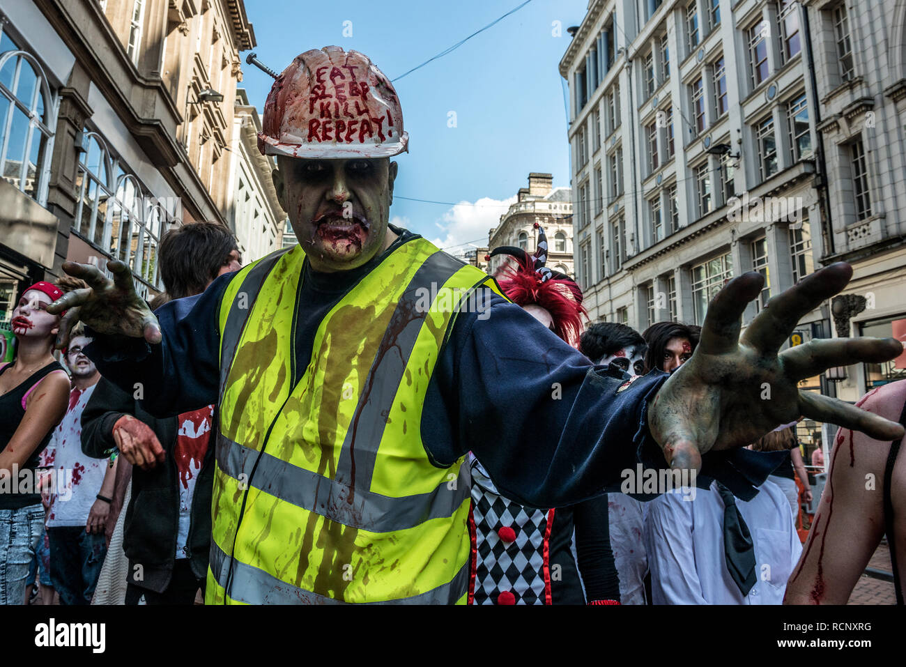 Participant In Full Makeup and Costume At The Birmingham Zombie Walk ...