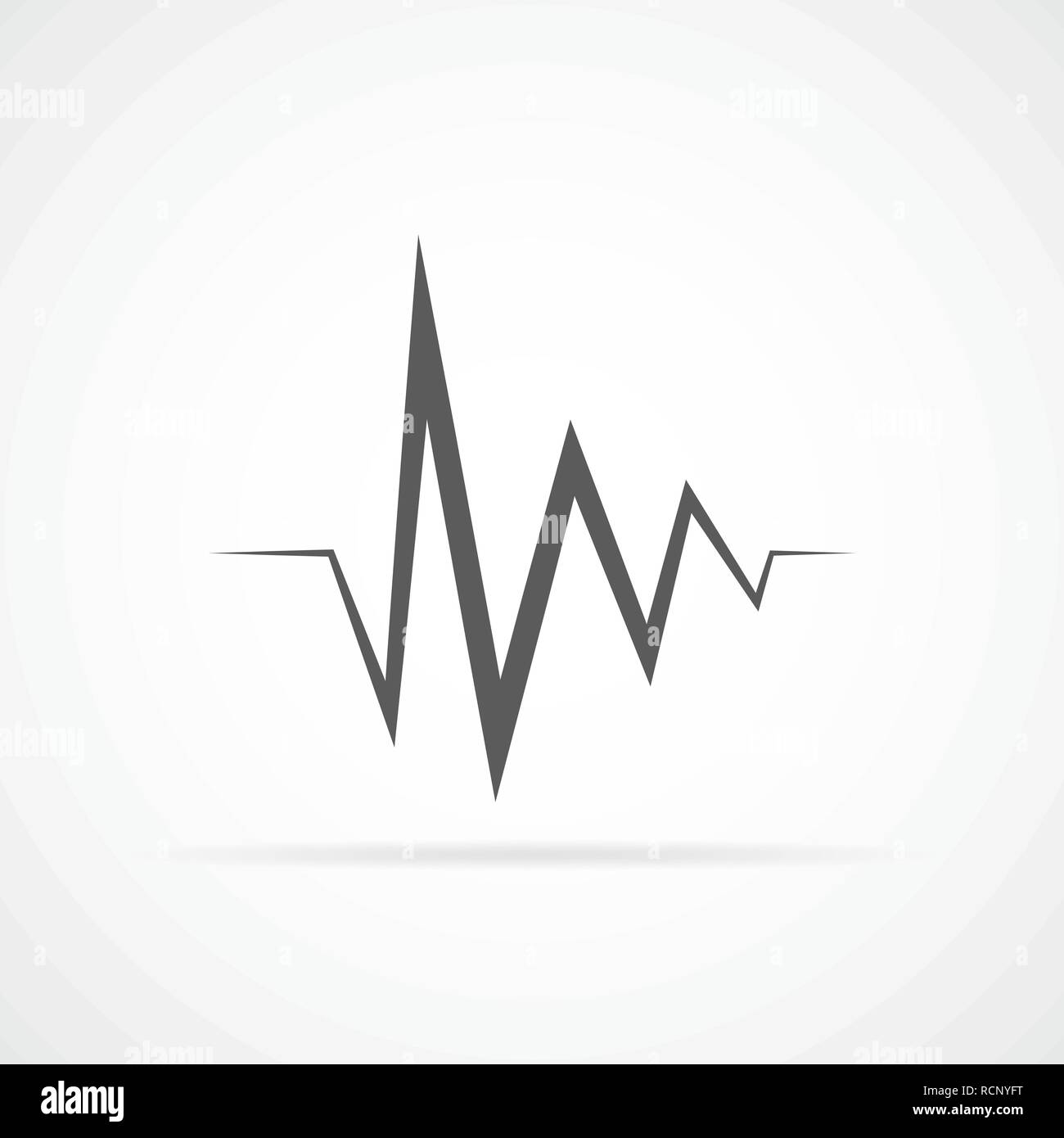 Gray heartbeat icon in flat design. Vector illustration. Heartbeat sign ...