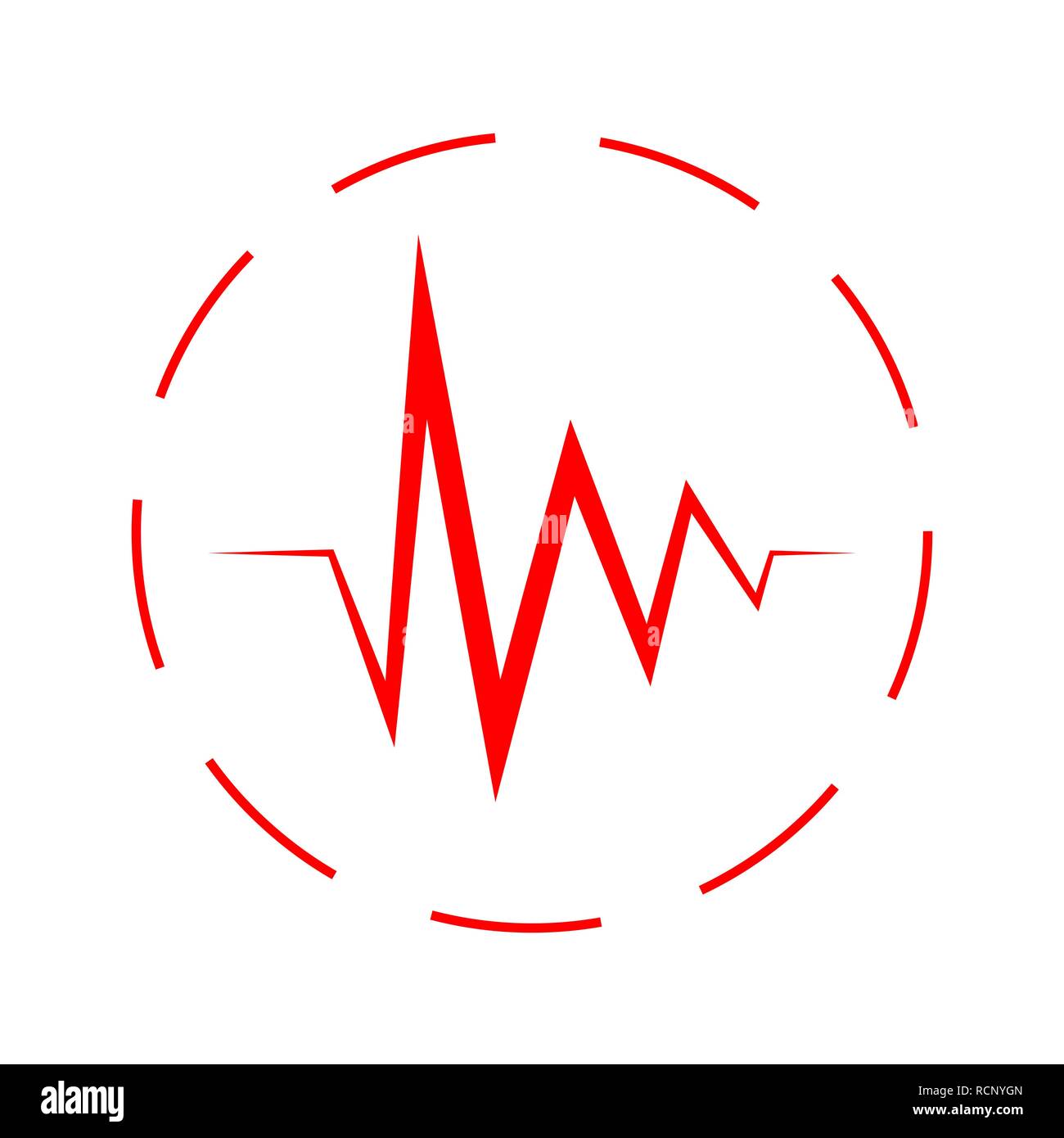 Gray heartbeat icon in flat design. Vector illustration. Heartbeat sign ...