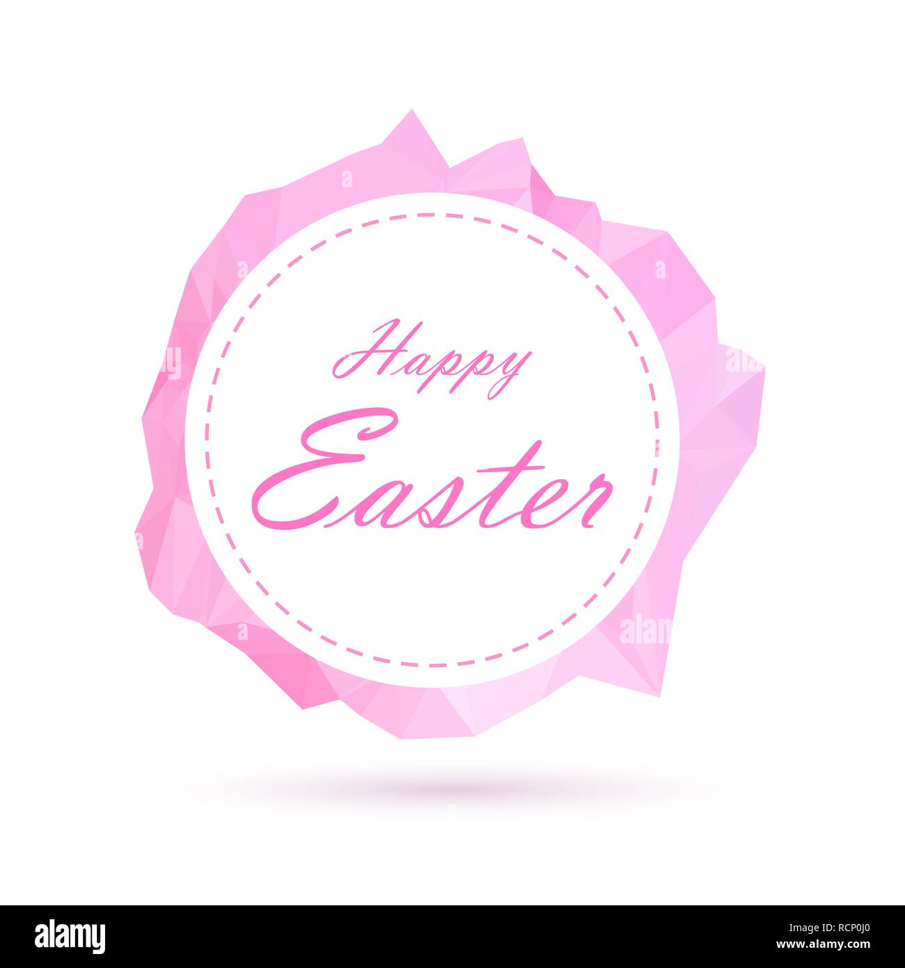 Happy Easter label. Vector illustration. Festive card with lettering ...