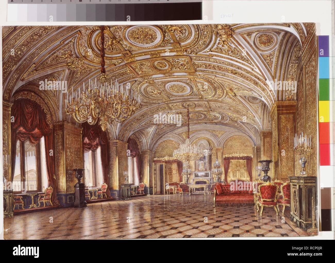 Interiors of the Winter Palace. The Gold Drawing-Room. Museum: State ...