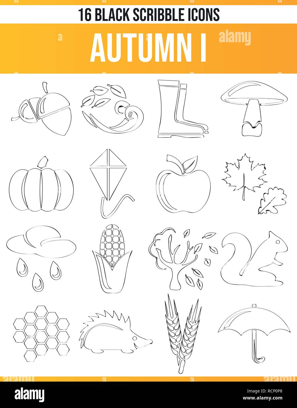 Black pictograms / icons on the fall. This icon set is perfect for ...