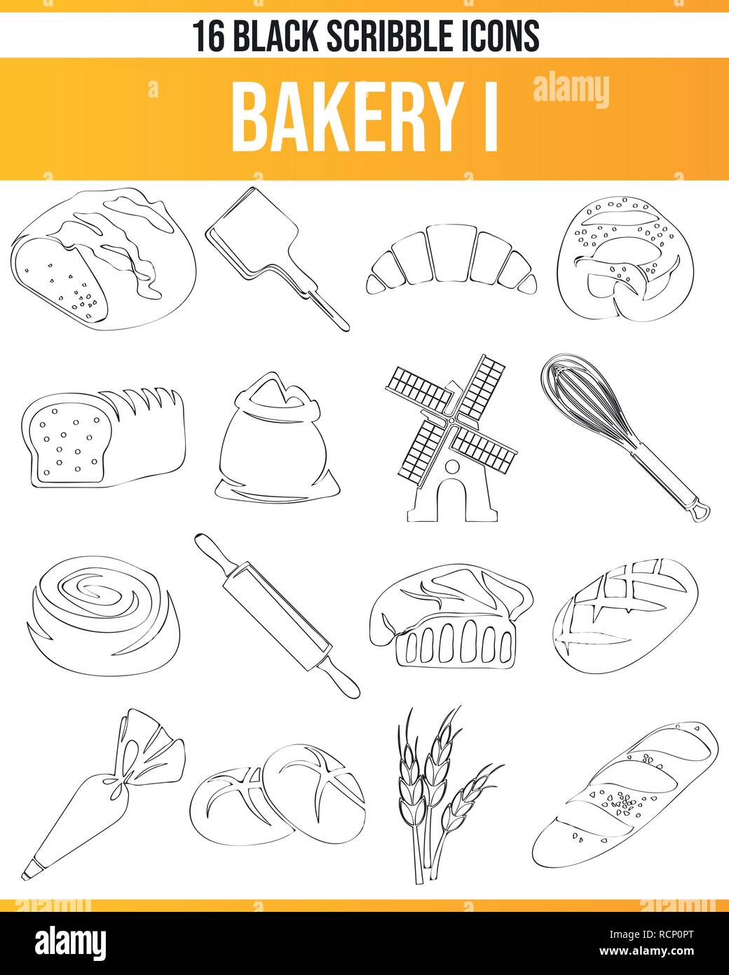 Bakery set icons in Stock Vector Images - Alamy