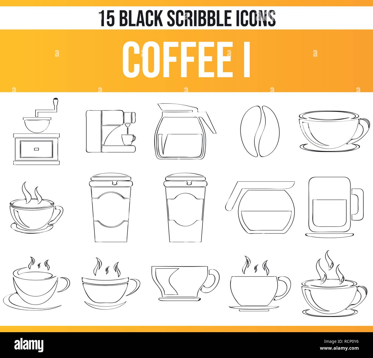 Black pictograms / icons on a coffee theme. This icon set is perfect ...