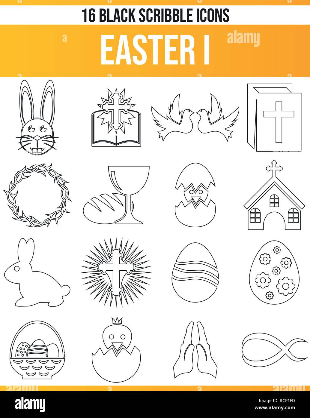 Black pictograms / icons for Easter. This icon set is perfect for ...