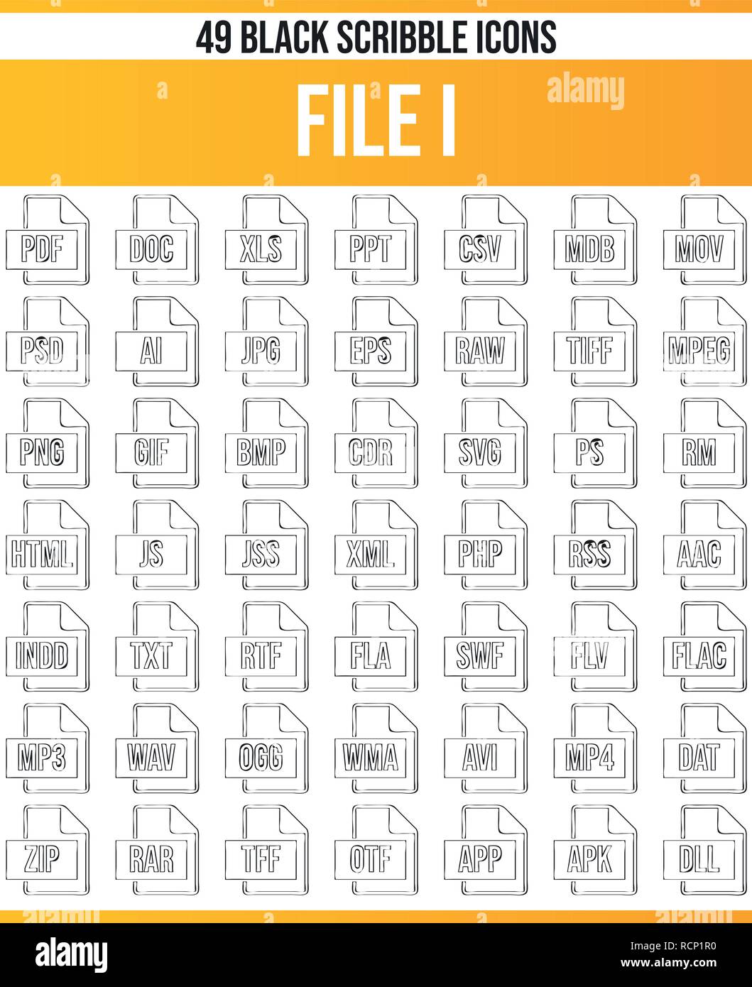 Black pictograms / icons on file extensions. This icon set is perfect ...