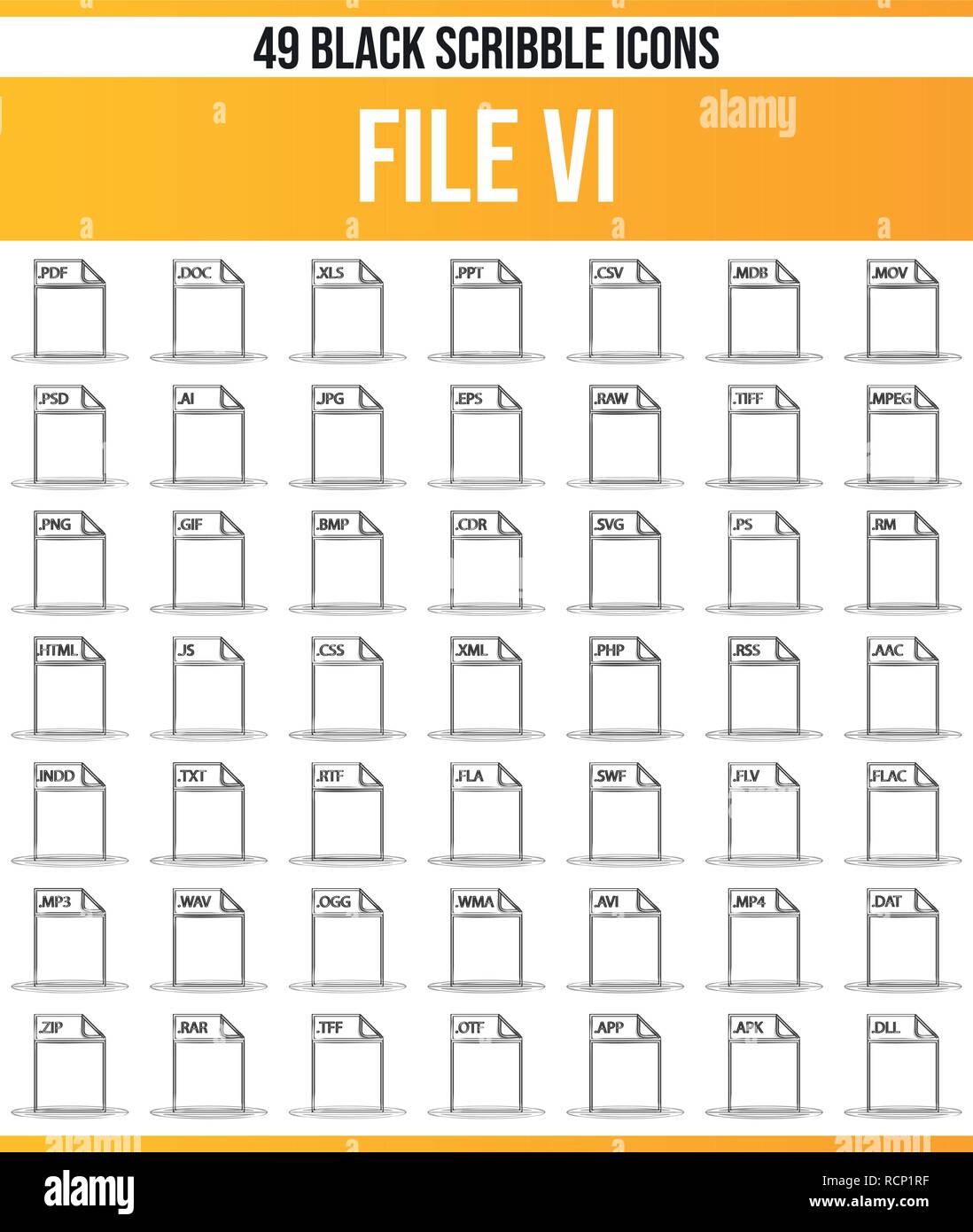 Black pictograms / icons on file extensions. This icon set is perfect ...