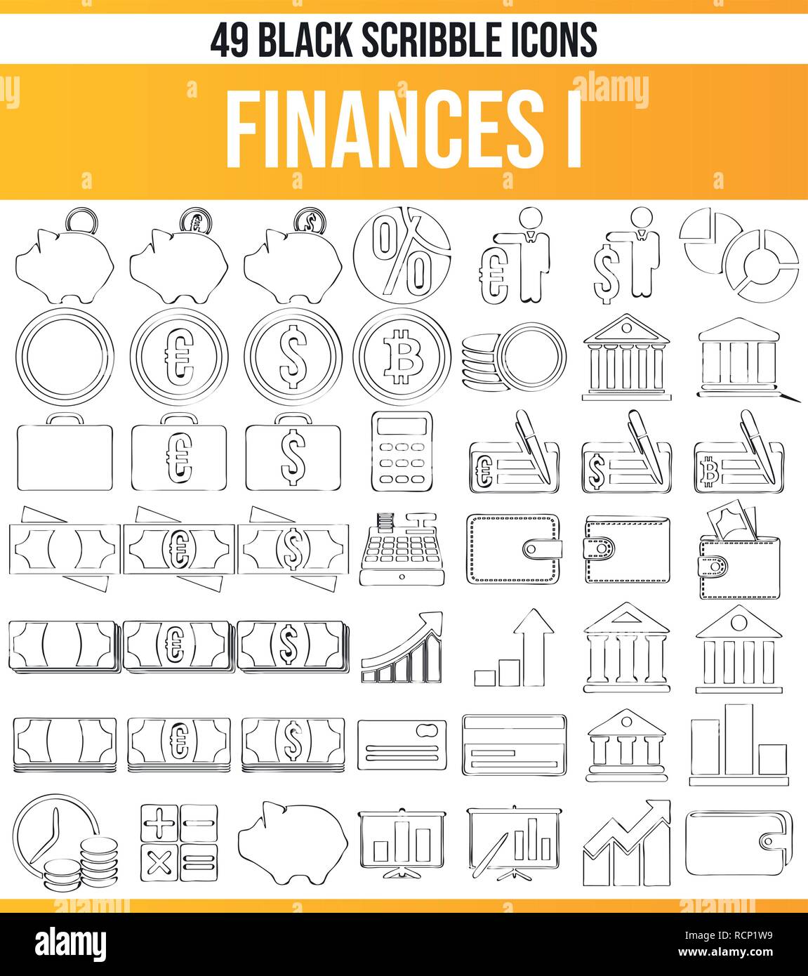 Black pictograms / icons on finances. This icon set is perfect for ...