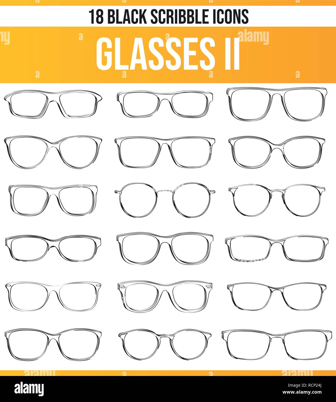 Set of glasses vector vectors hi-res stock photography and images - Alamy