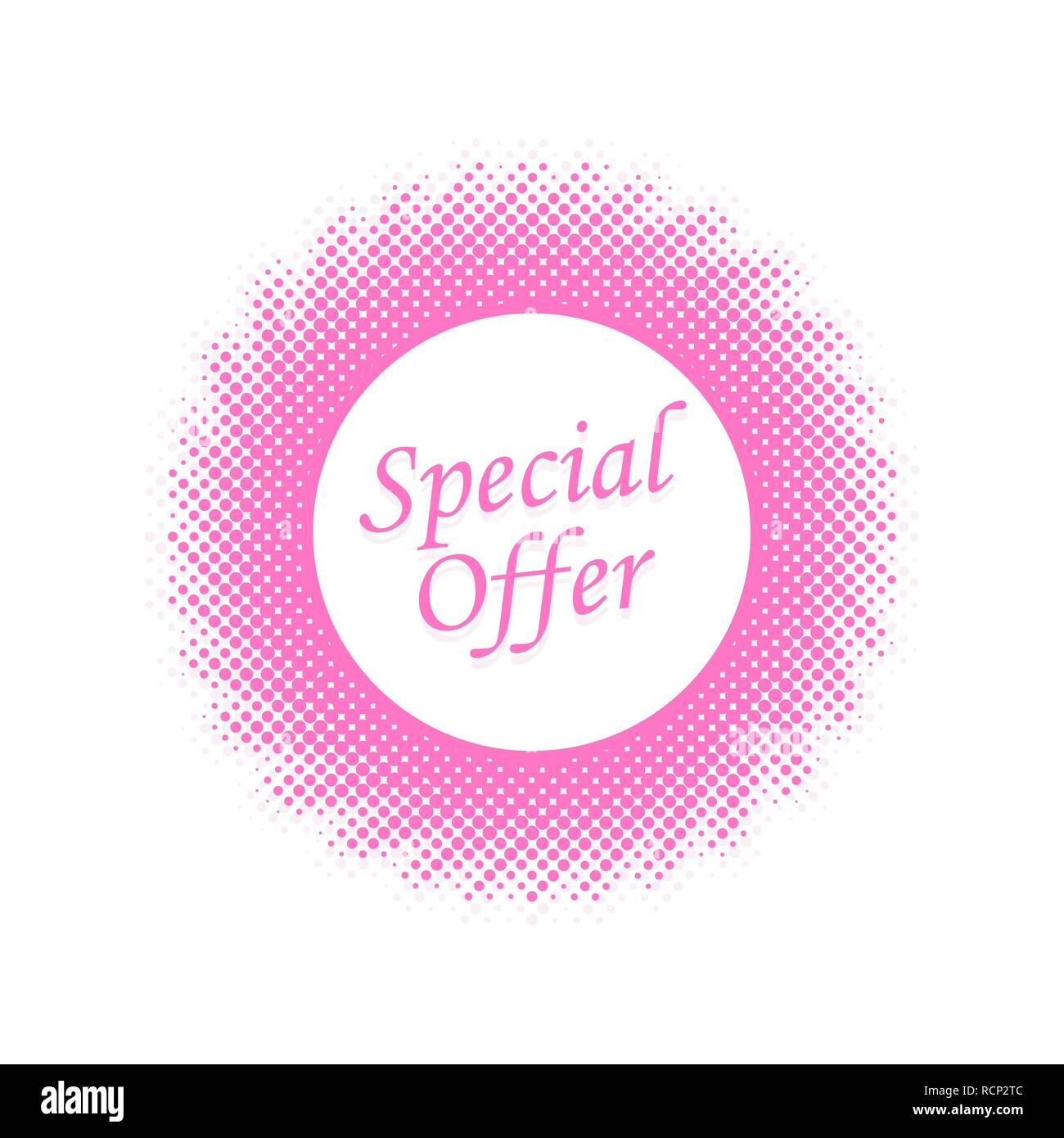 Special offer, grunge circle with halftone effect. Vector illustration ...