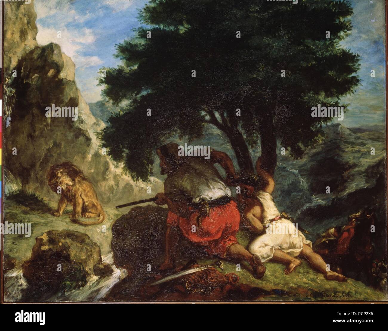 Lion Hunt in Morocco. Museum: State Hermitage, St. Petersburg. Author ...
