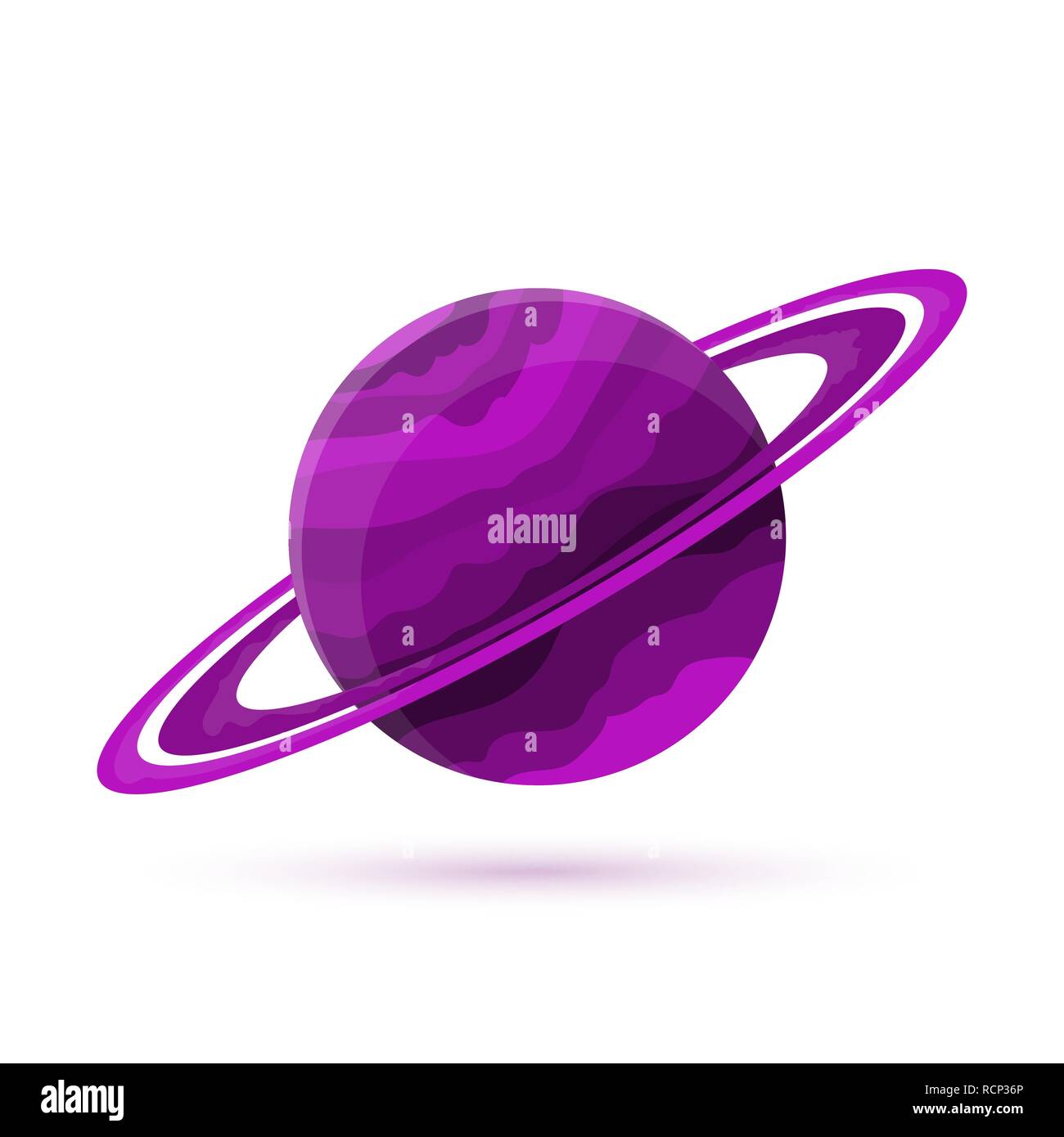 Cartoon planet icon in flat design. Vector illustration. Colored space ...