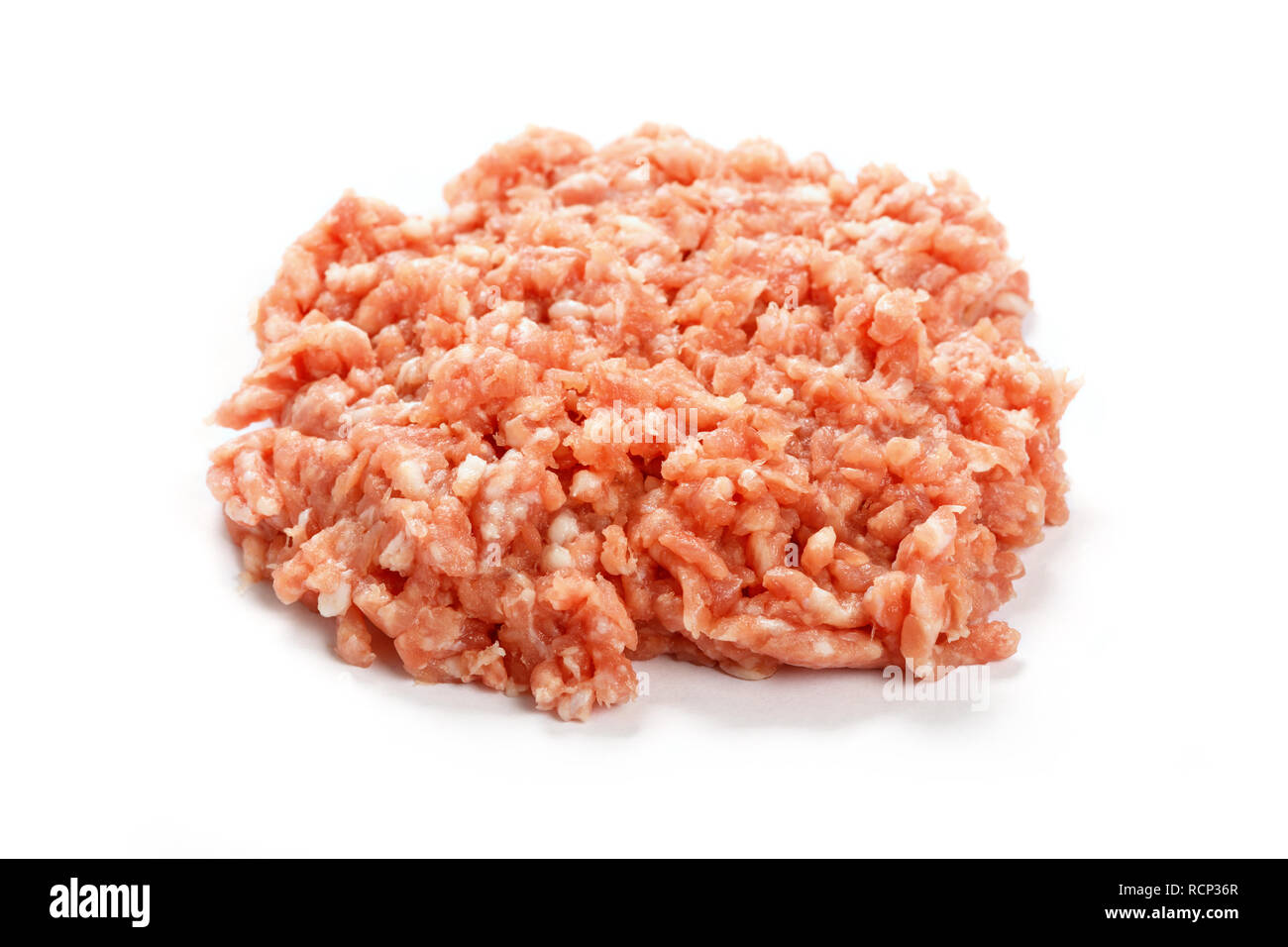 Red Ground Pork Meat on white background Stock Photo - Alamy