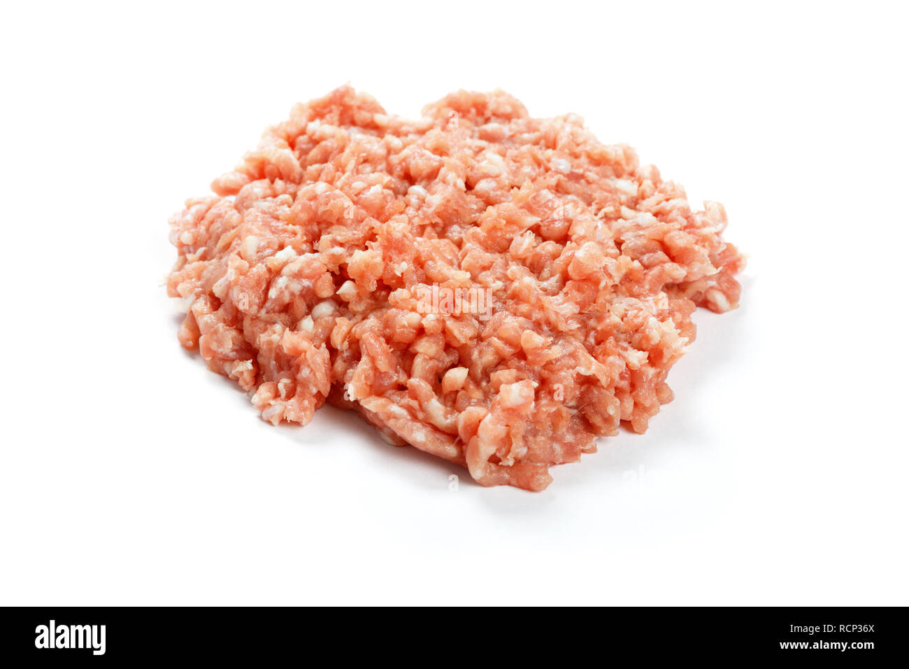 Red Ground Pork Meat on white background Stock Photo - Alamy