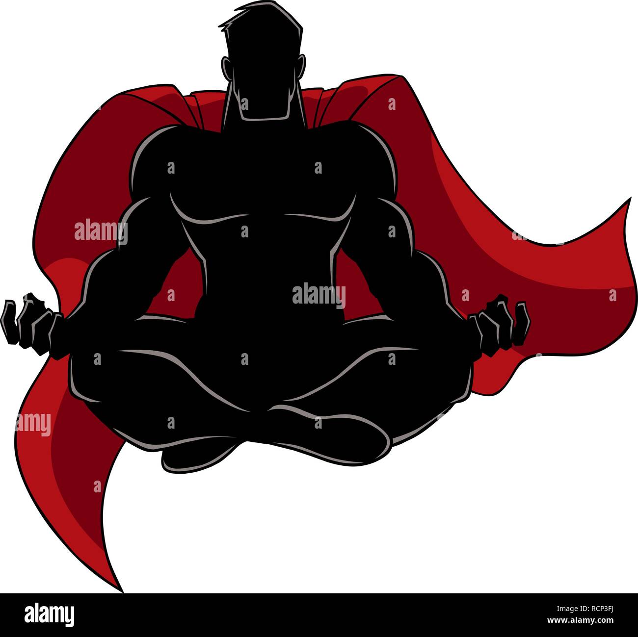 Drawing illustration meditating man hi-res stock photography and images ...