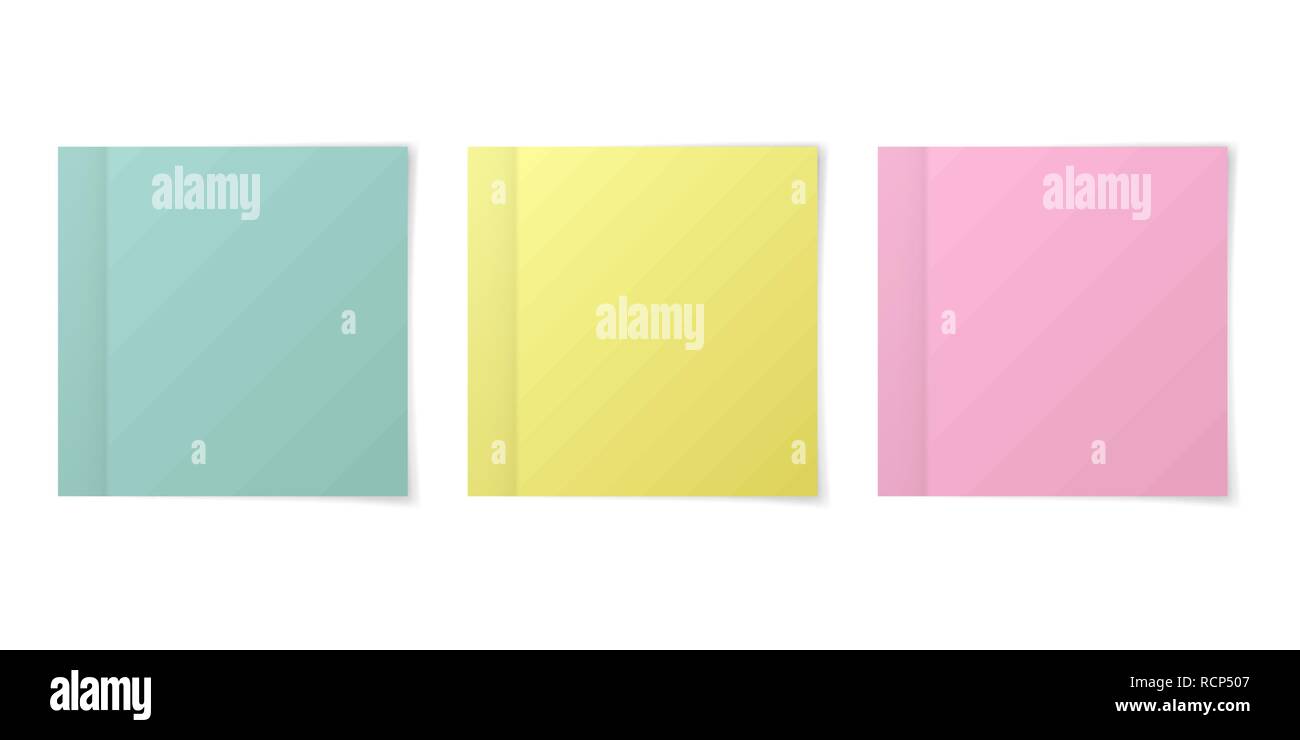 Set of colored note stickers. Vector illustration. Paper stickers ...