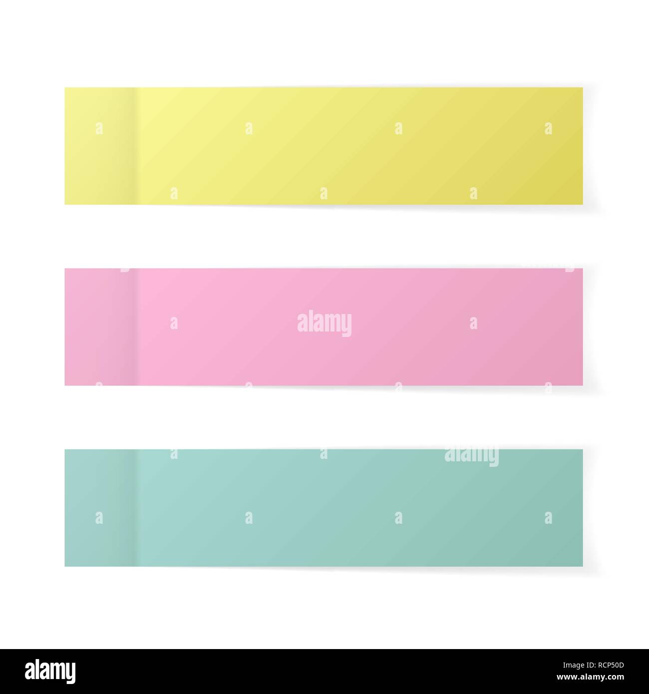 Set of colored note stickers. Vector illustration. Paper stickers ...