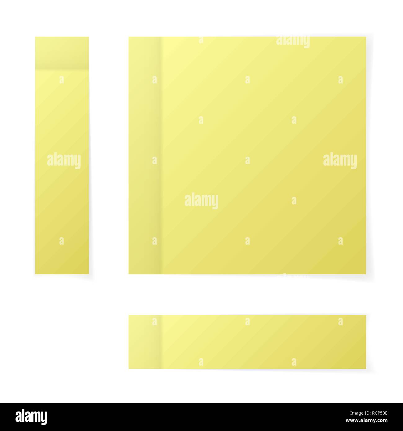 Set of yellow note stickers. Vector illustration. Paper stickers ...